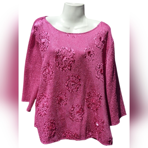 Maggie Sweet | Tops | Vintage Maggie Sweet Pink Textured Tunic Top ...